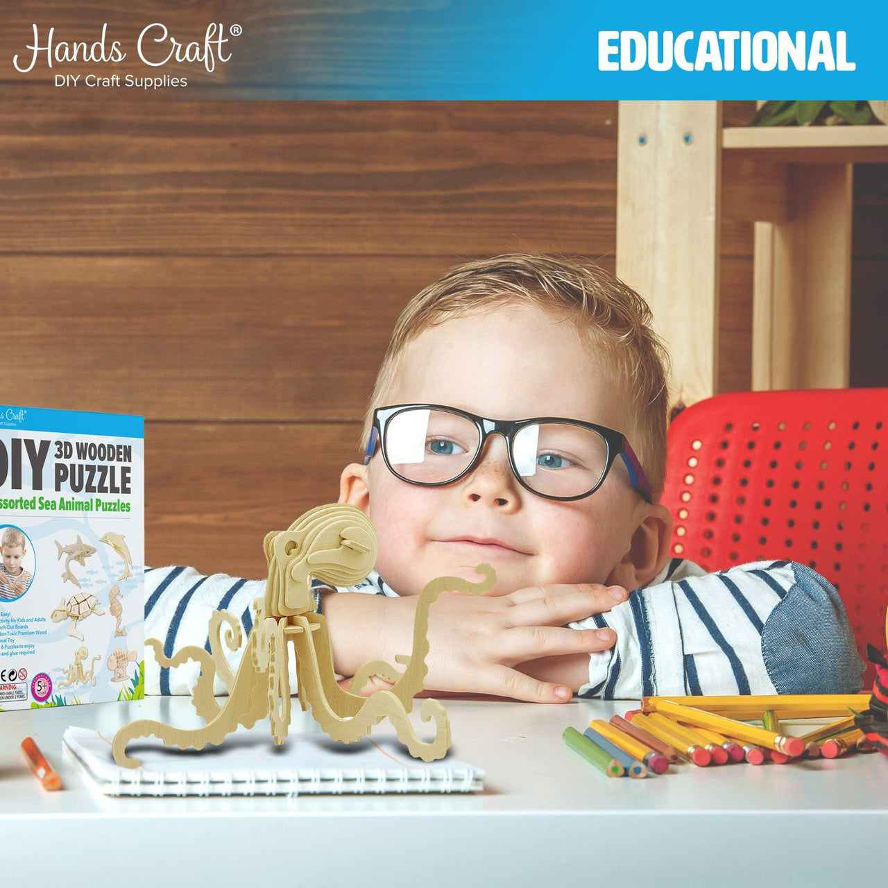3D DIY Wooden Puzzle Educational STEM Animal Sets – Hands Craft US, Inc.