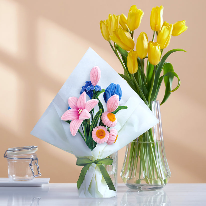 Hands Craft Chenille Craft Kit | Pink & Blue Flower Bouquet Mix – Hands Craft US, Inc.