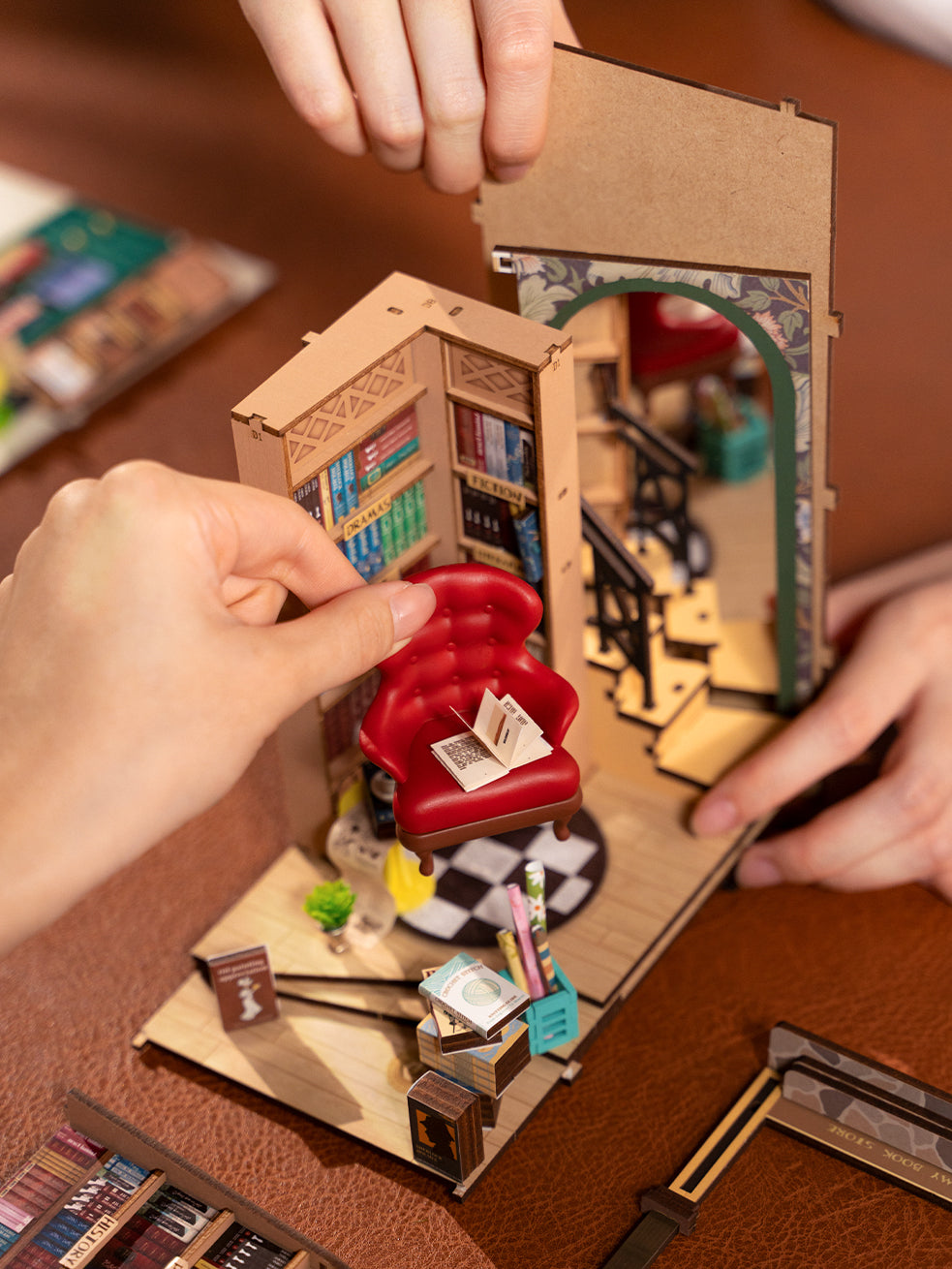 Hands Craft DIY Miniature Book Nook Kit | Bookstore – Hands Craft US, Inc.