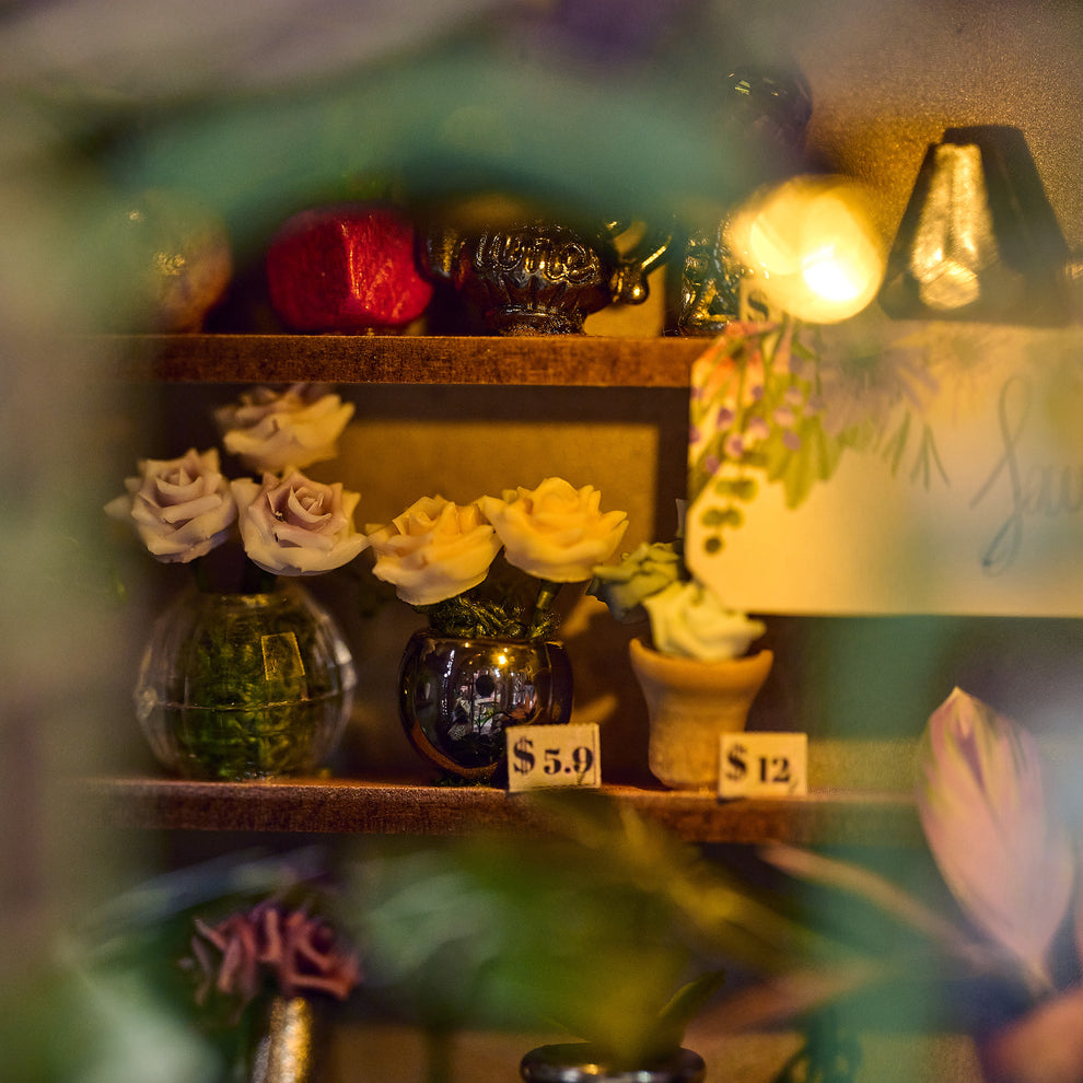 Hands Craft DIY Miniature Book Nook Kit | Flower Shop – Hands Craft US ...