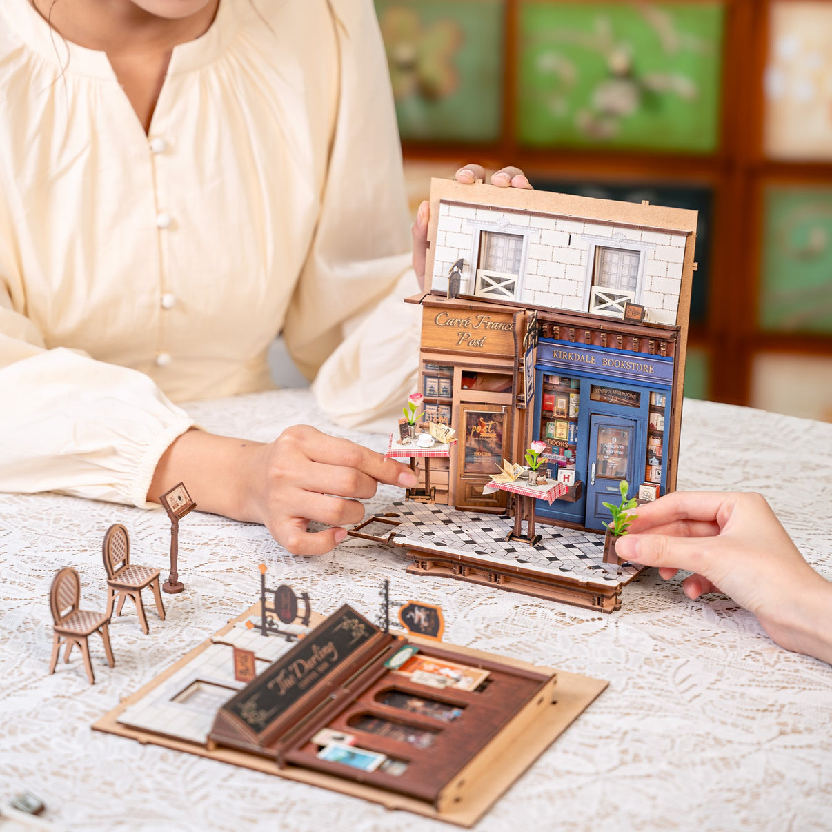 Hands Craft DIY Miniature Book Nook Kit | Paris Arcade Date w/ Dust ...