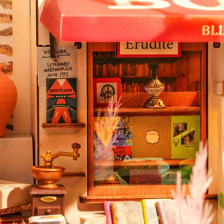 Hands Craft DIY Miniature House Kit | Corner Bookstore – Hands Craft US ...