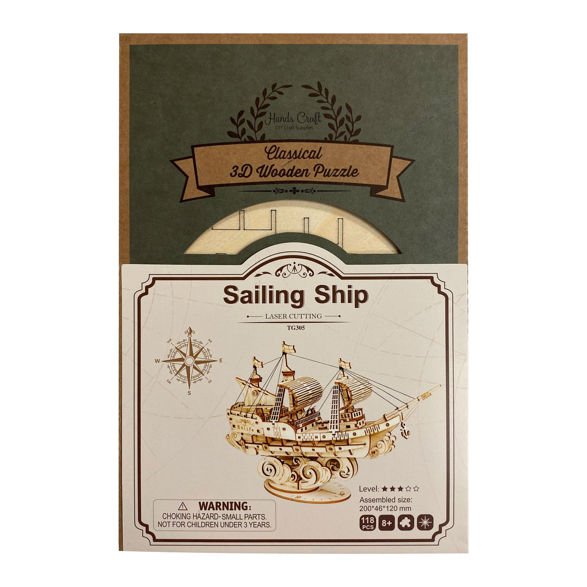 Hands Craft 3D Wooden Puzzle | Sailing Ship – Hands Craft US, Inc.