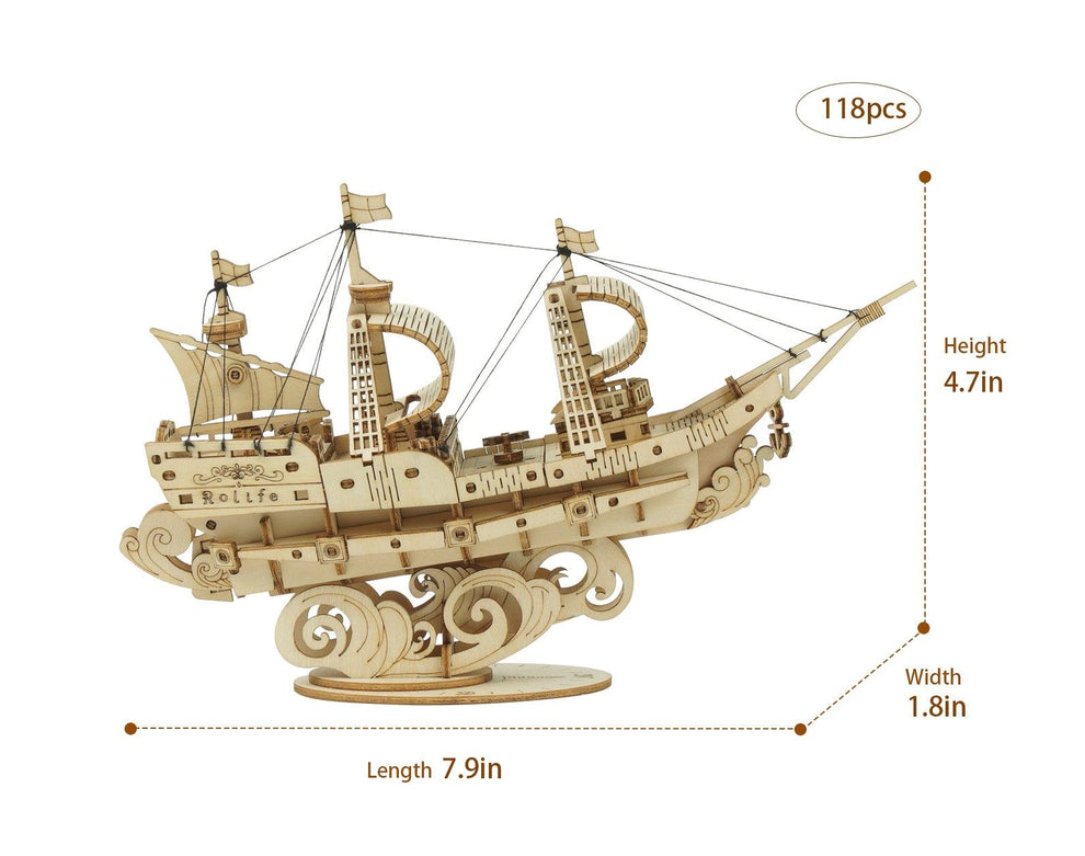 Hands Craft 3D Wooden Puzzle | Sailing Ship – Hands Craft US, Inc.
